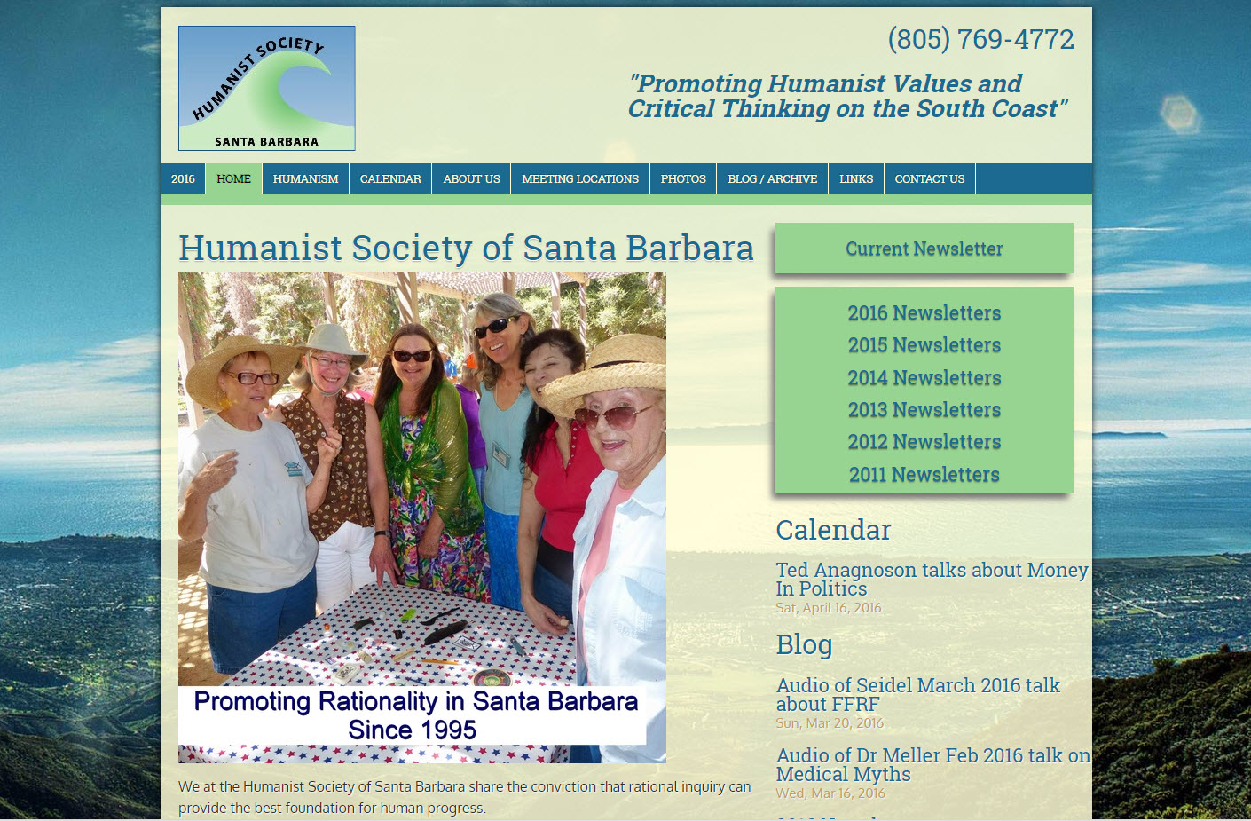 Santa Barbara Humanists Society - Ameravant Web Design